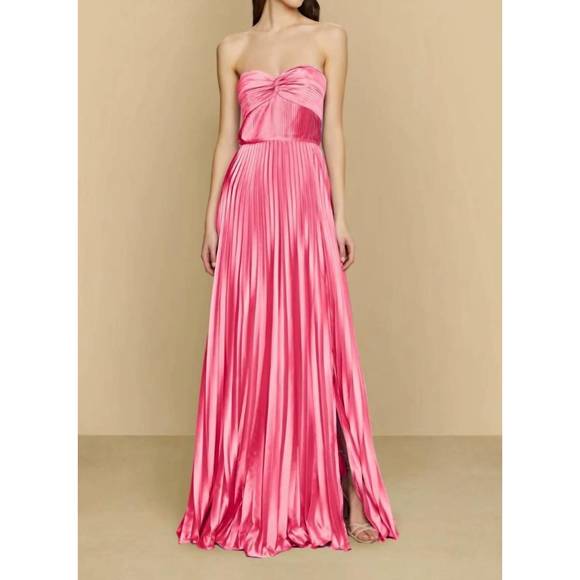 AMUR | Dresses | New Amur Stef Pleated Gown In Pink Lotus | Poshmark